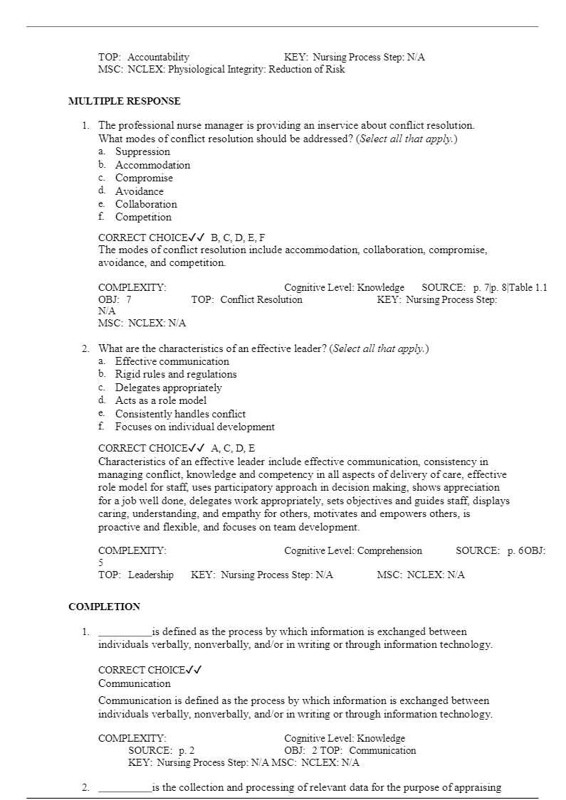 Test Bank for Medical-Surgical Nursing 8th Edition Linton and Matteson ...
