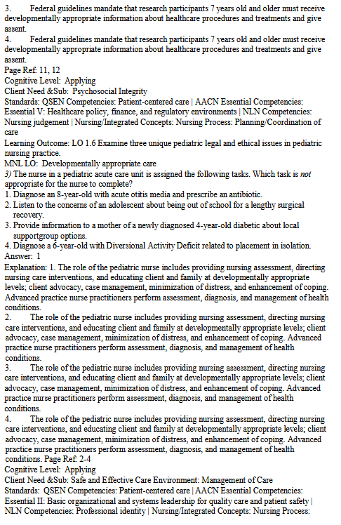 Test Bank for Principles of Pediatric Nursing: Caring for Children 8th ...